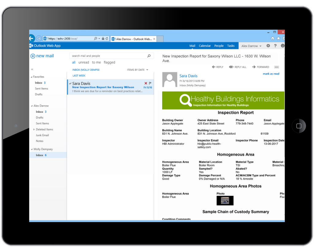 sample-email-report-healthy-buildings-informatics